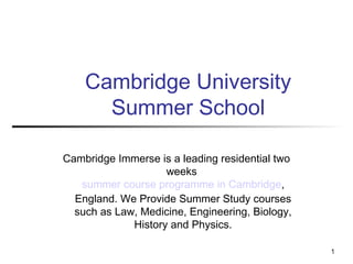 Cambridge University Summer School | PPT