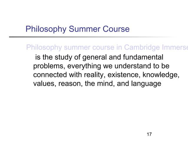 Cambridge University Summer School | PPT Cambridge University Summer School | PPT