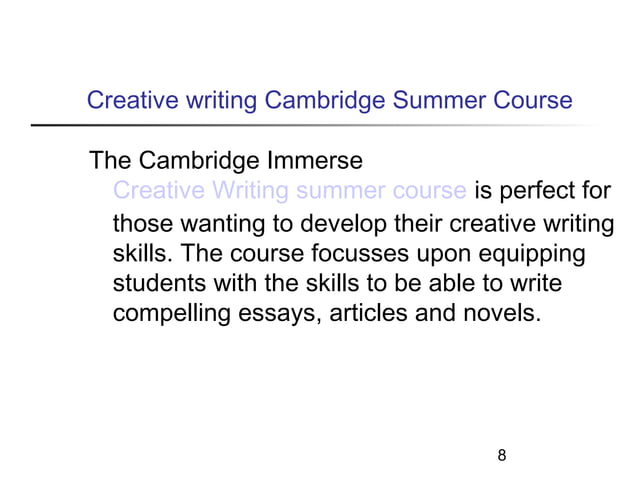 Cambridge University Summer School | PPT Cambridge University Summer School | PPT