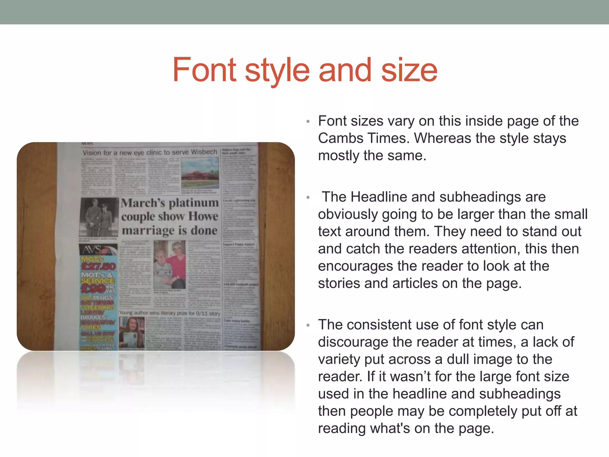 Cambs times inside page analysis | PPT