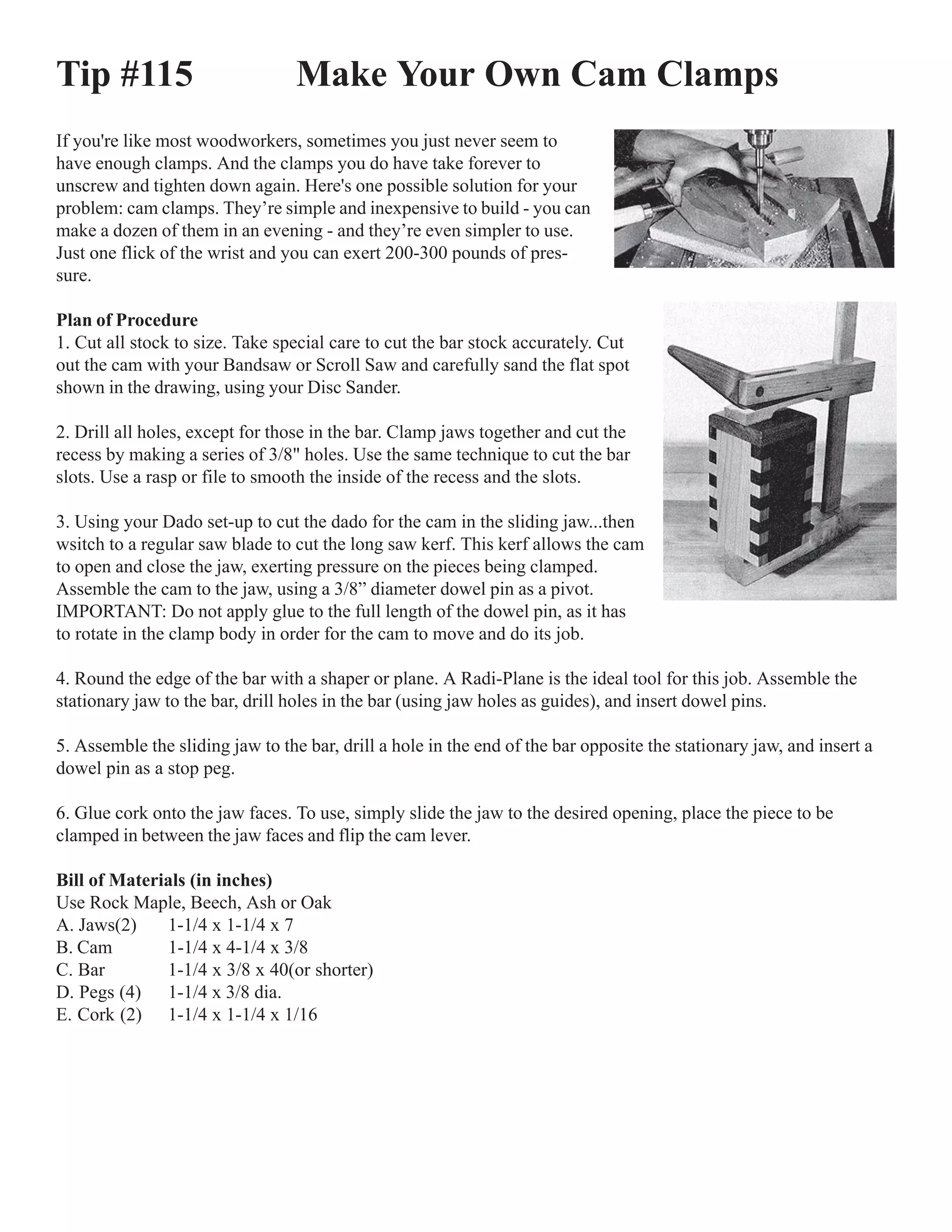 Planta pra "Cam Clamp" (grampo) | PDF