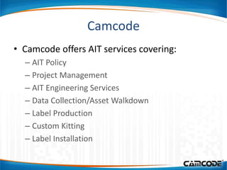 DSUG Fall2017: Camcode Importance of Asset Tagging DataSplice | PPT