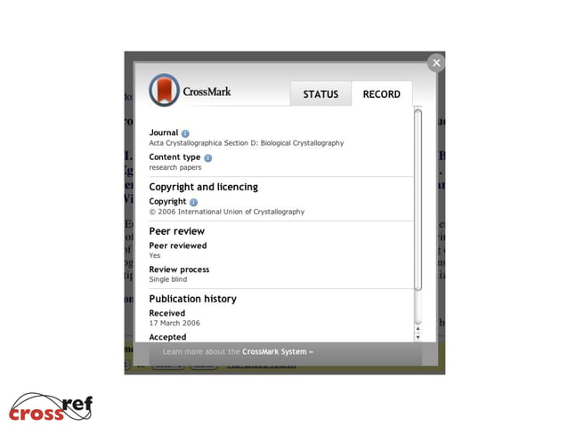 CrossMark: There is no final version | PPT