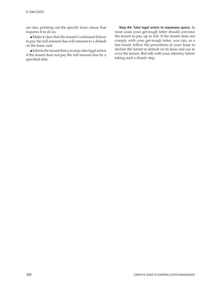 CAM Costs (from The Complete Guide to Shopping Center Management, 5/e ...