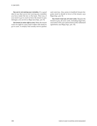 CAM Costs (from The Complete Guide to Shopping Center Management, 5/e ...
