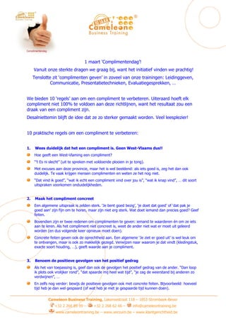 Cameleon - 10 regels om een waardevol compliment te geven - 2013 | PDF ...