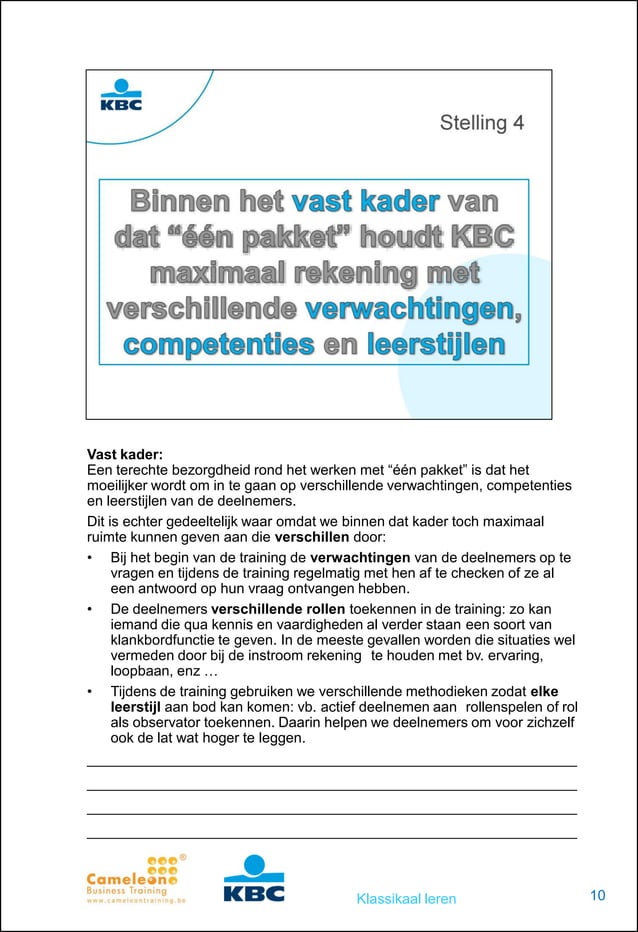 Cameleon & KBC - Klassikaal leren | PDF