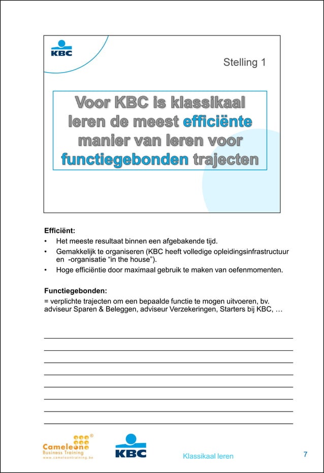 Cameleon & KBC - Klassikaal leren | PDF