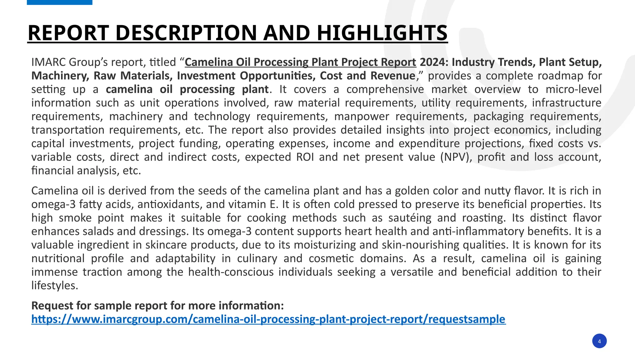 Camelina Oil Processing Plant Project Report.pptx
