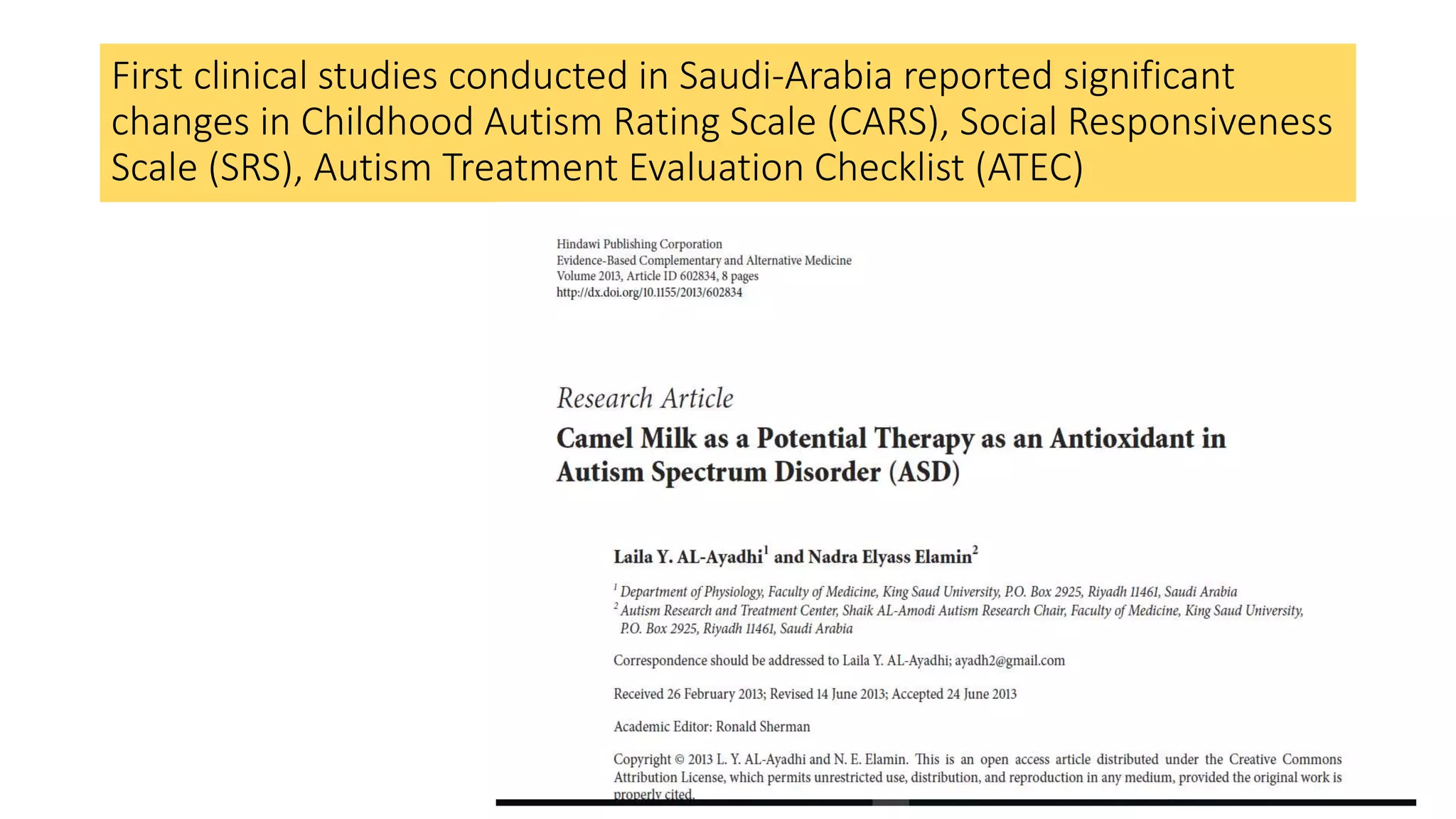 Camel milk and autism by camel charisma | PPT