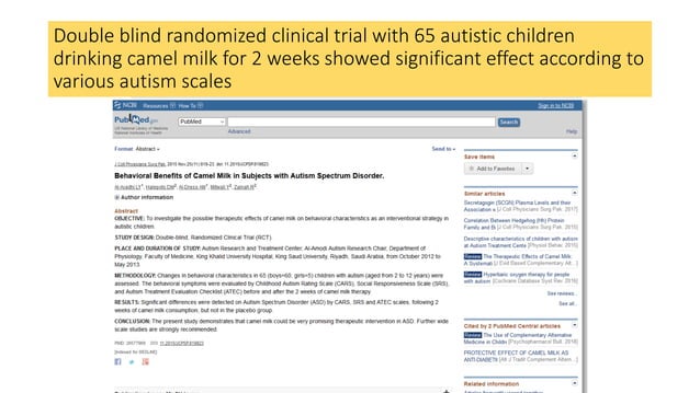 Camel milk and autism by camel charisma | PPT