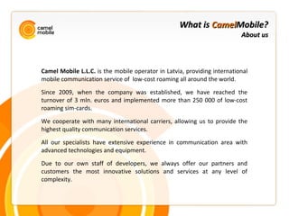 Camel Mobile Presentation For Partners | PDF