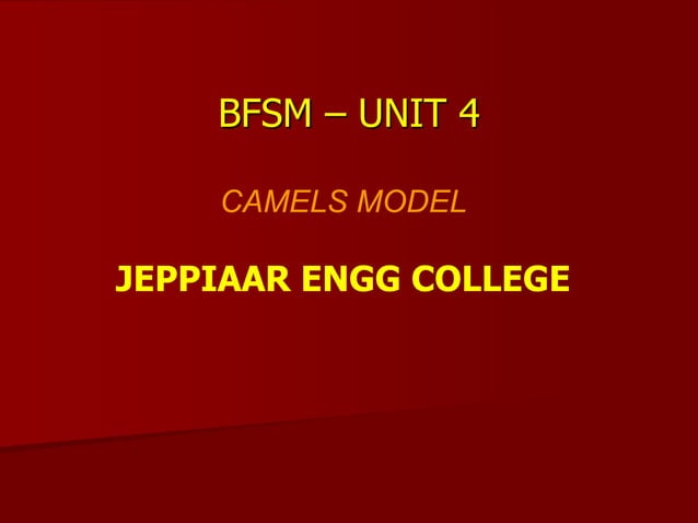 Camels rating | PPT | Business Accounting & Finance | Business