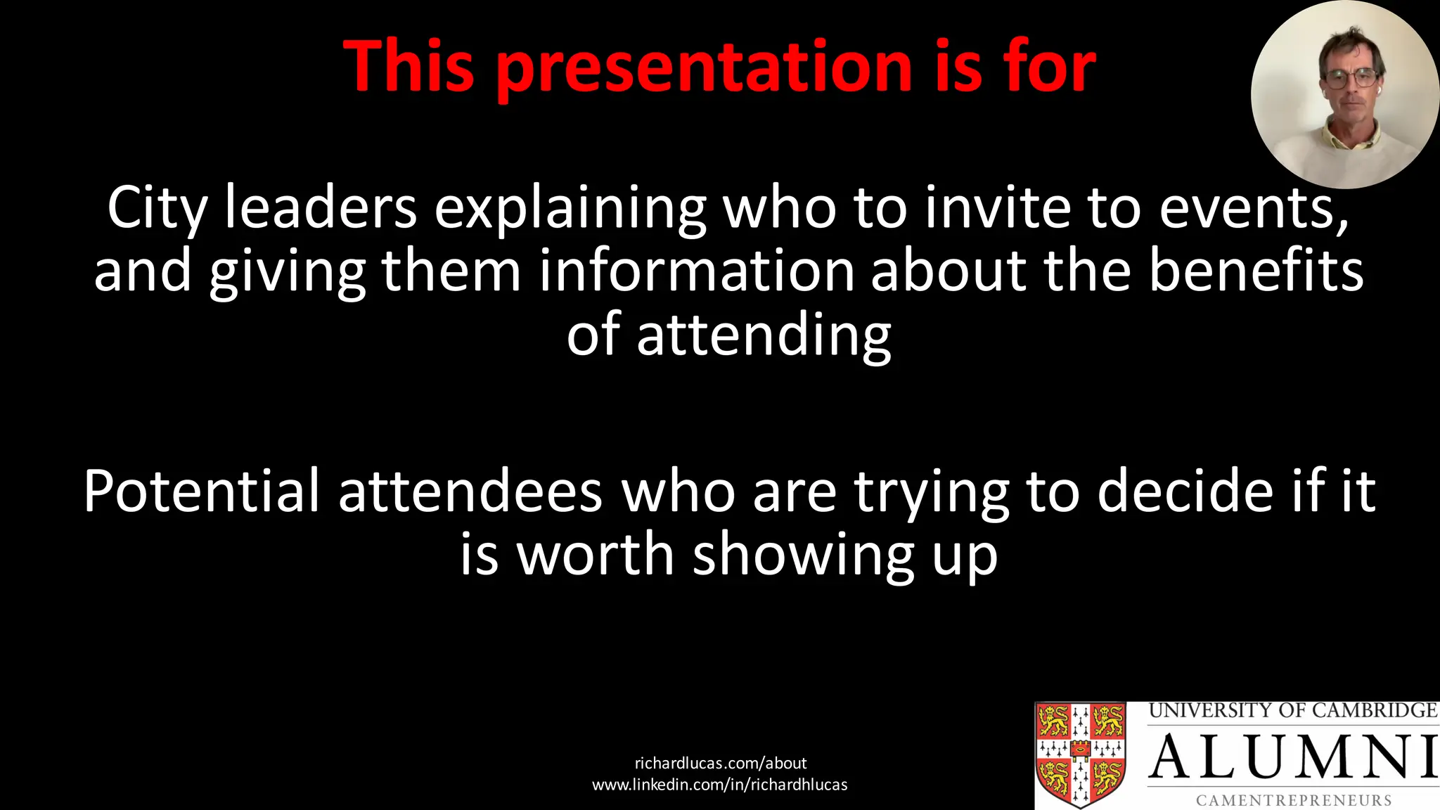 CAMentrepreneurs, why attend our events? | PPT