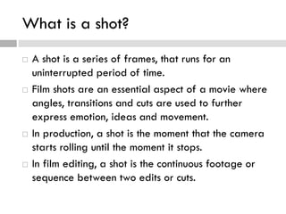 Camera shots, angles, movement | PPTX