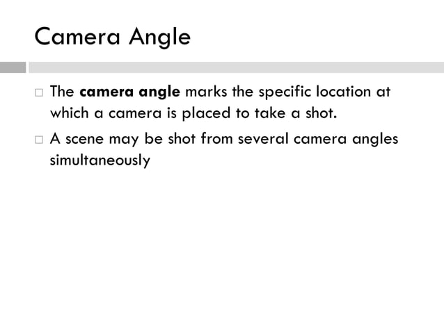 Camera shots, angles, movement | PPTX | Photography | Arts and Crafts