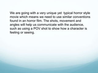 Camera Shots Horror Movie | PPT