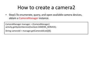 How to create a camera2 | PPT