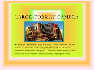 Camera and types | PPTX | Cameras and Camcorders | Consumer Electronics