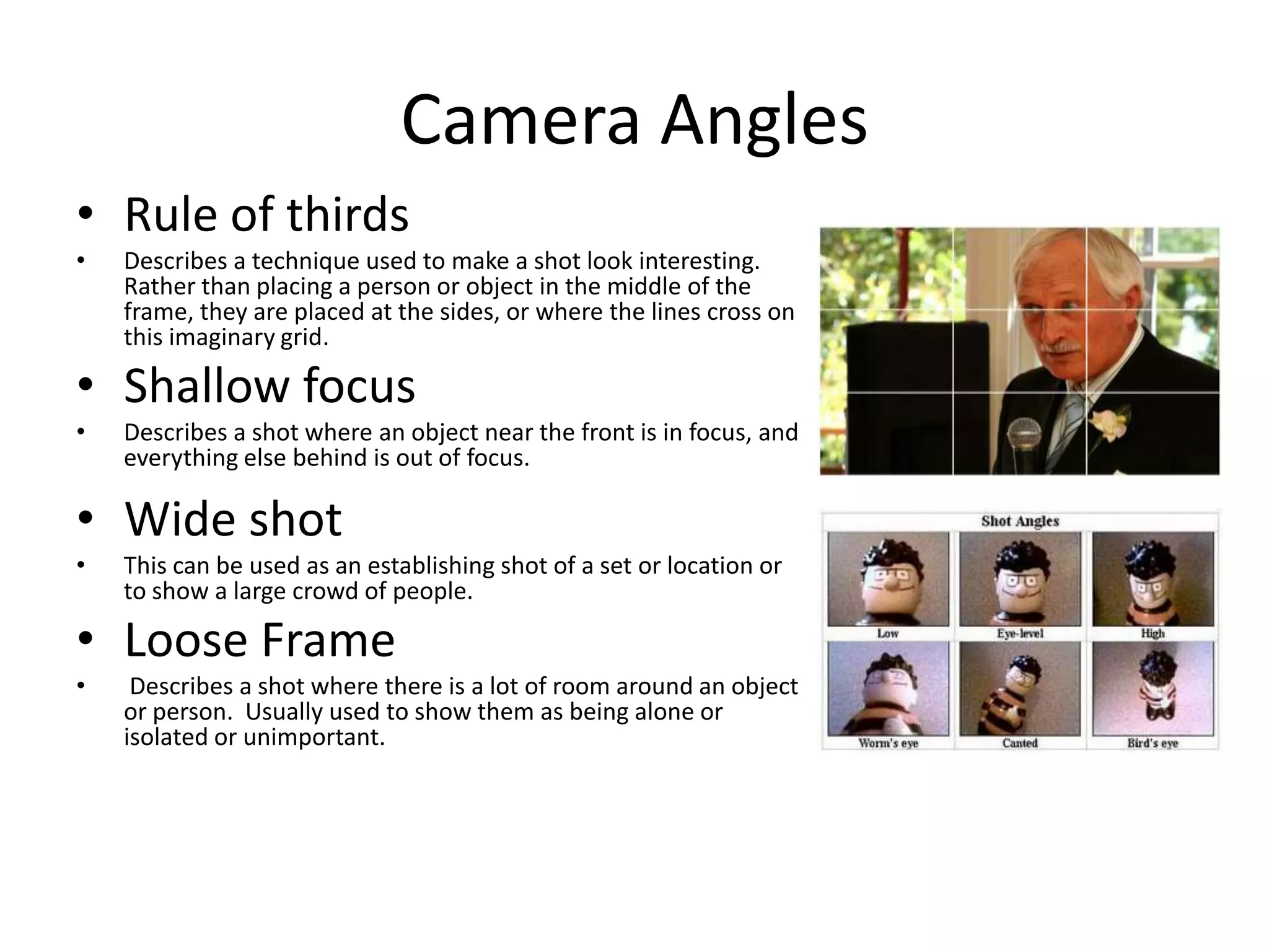 Camera angles | PPTX