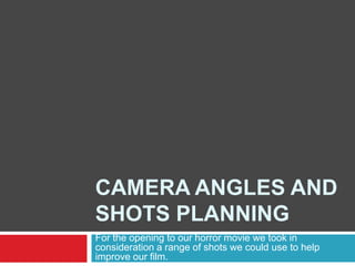 Camera angles and shots planning | PPT