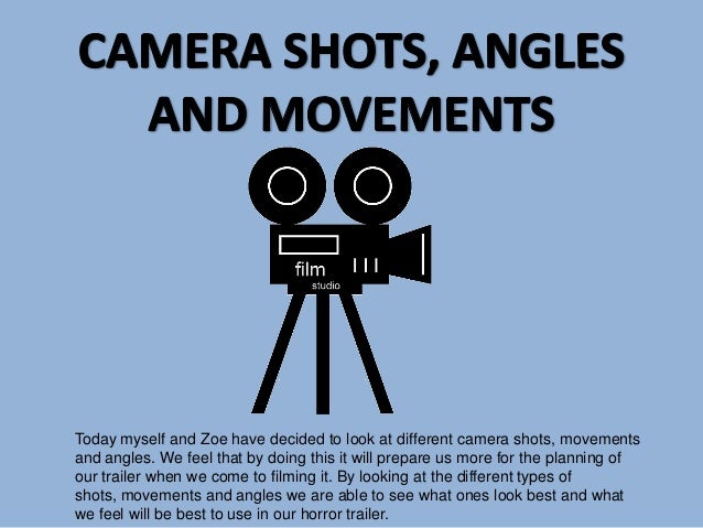 Camera angles, shots and movements