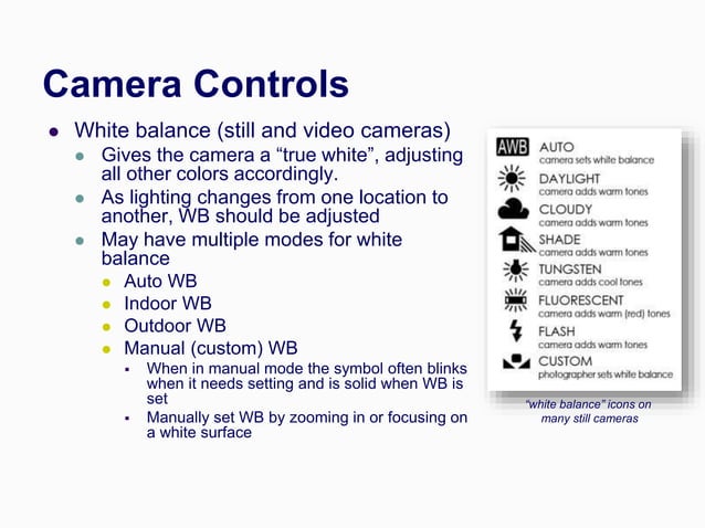 Camera basics | PPTX | Cameras and Camcorders | Consumer Electronics