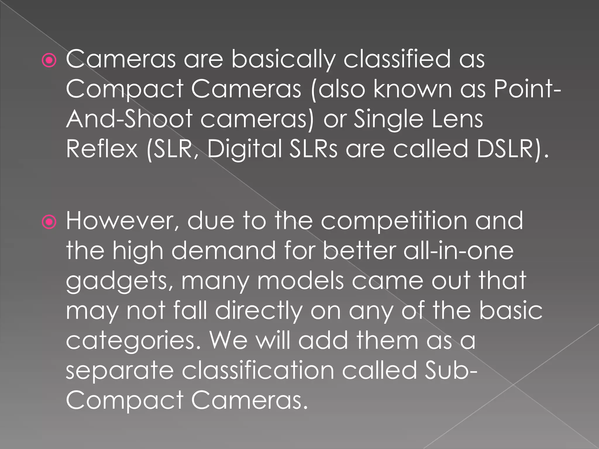 Camera classification | PPTX