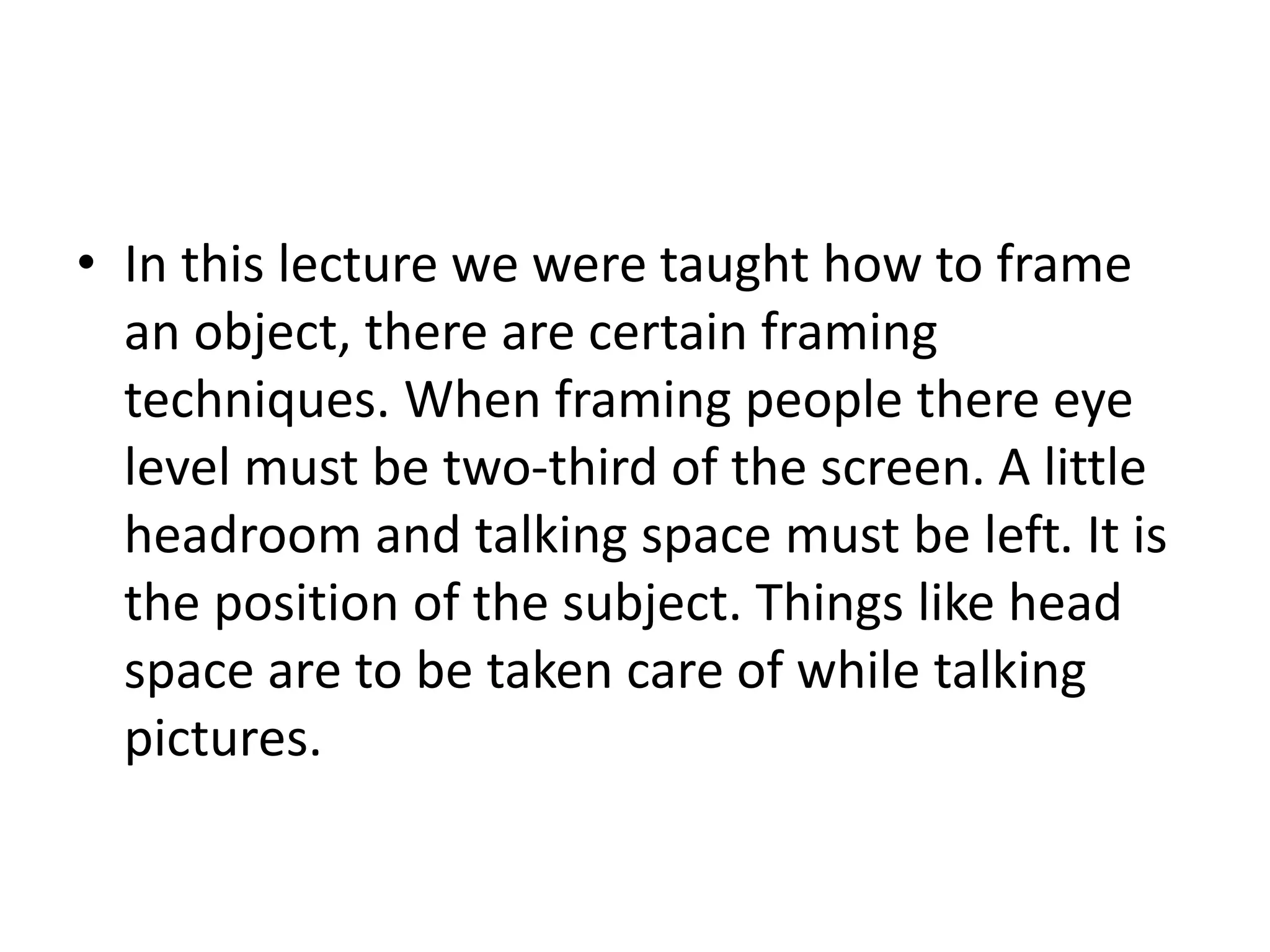 Camera composition | PPTX