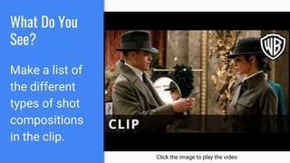 Basic Camera Composition - Shots and Angles in Filmmaking | PPTX