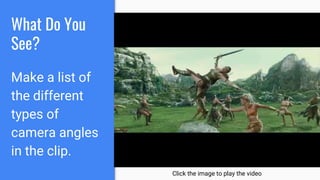 Basic Camera Composition - Shots and Angles in Filmmaking | PPTX