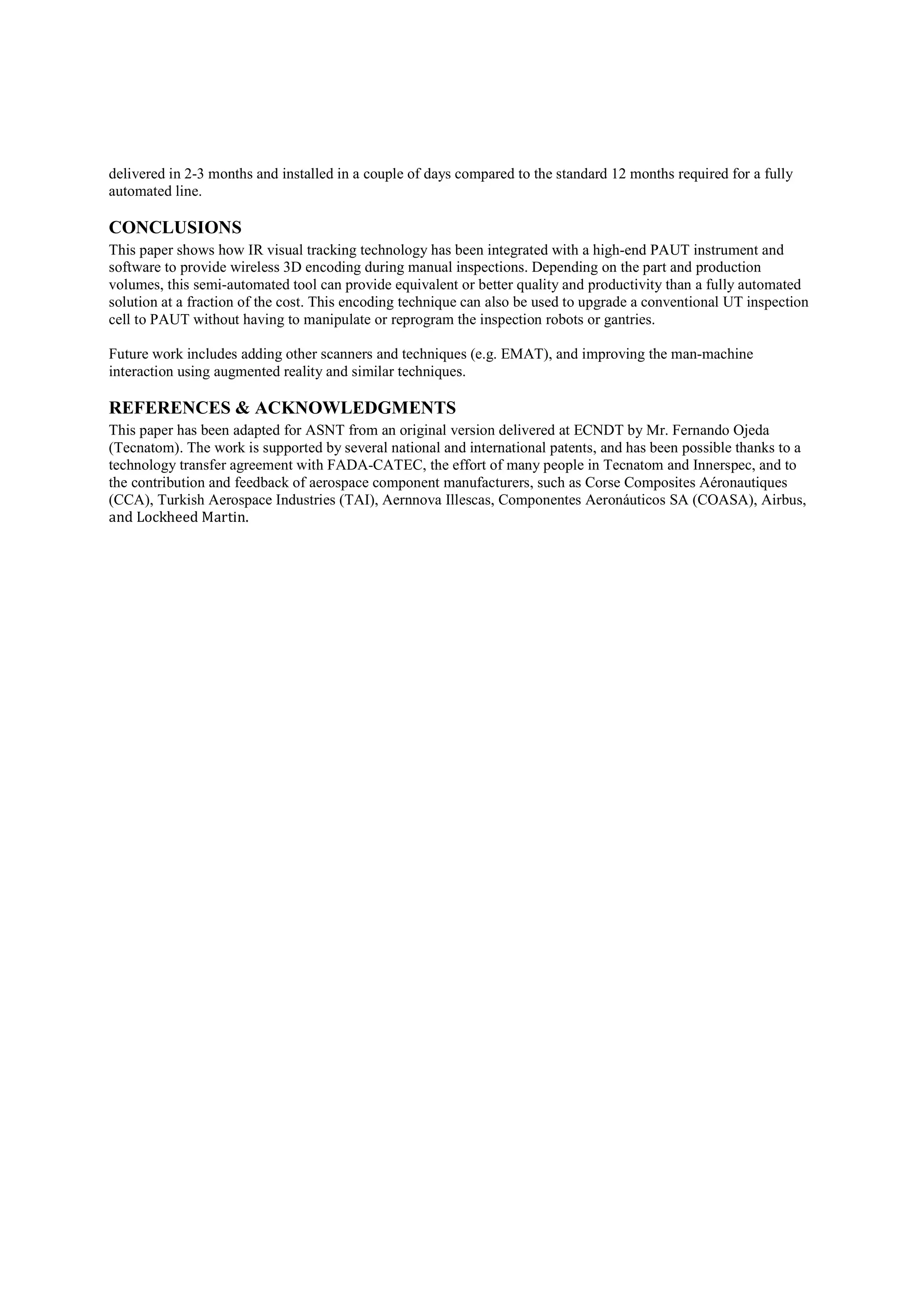 Camera Encoded Phased Array For Semi Automated Inspection Of Complex Composite Components Pdf