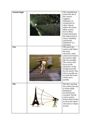 Camera glossary | DOCX | Photography | Arts and Crafts