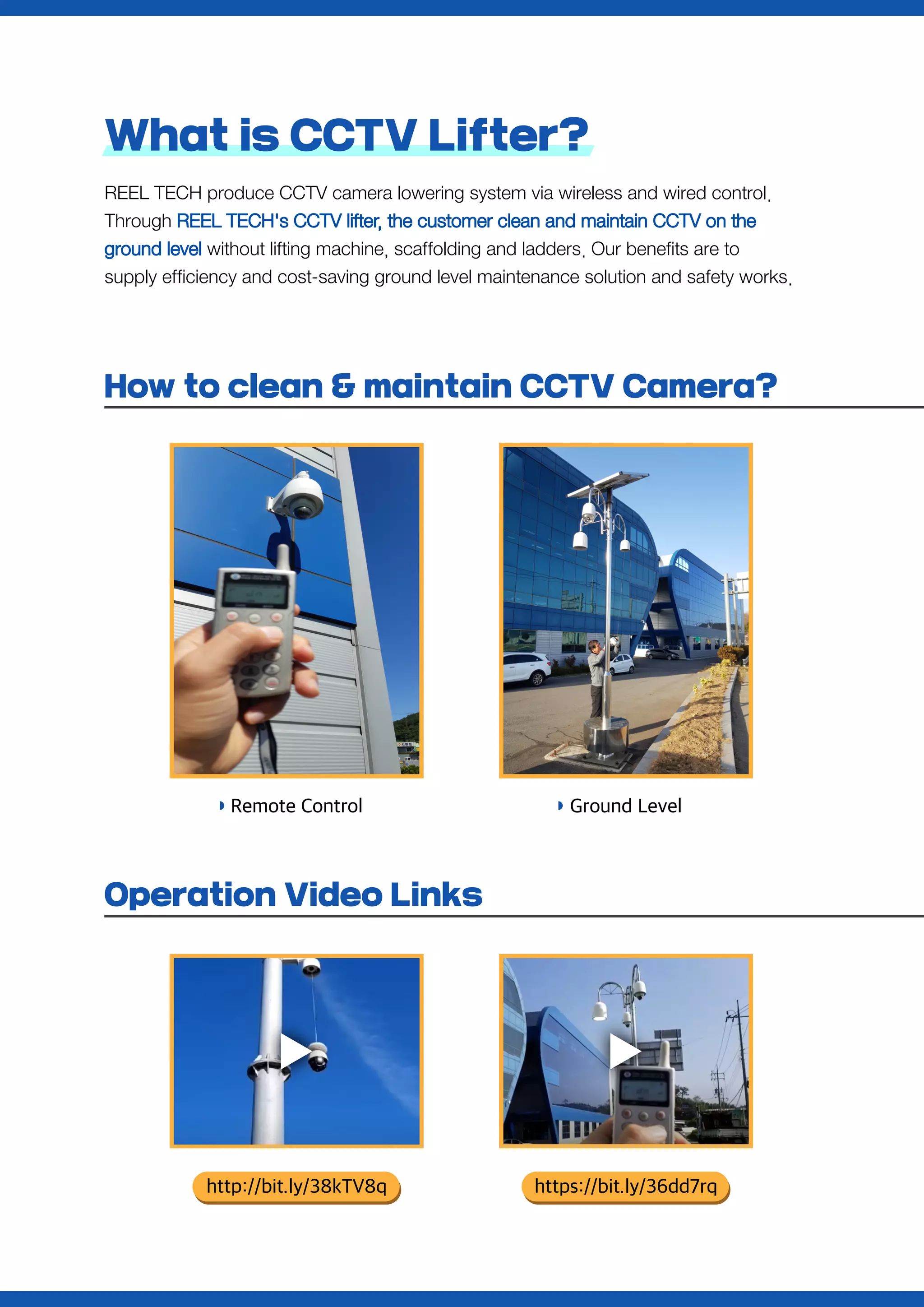 Camera lowering system (CCTV lifter) REEL TECH | PDF