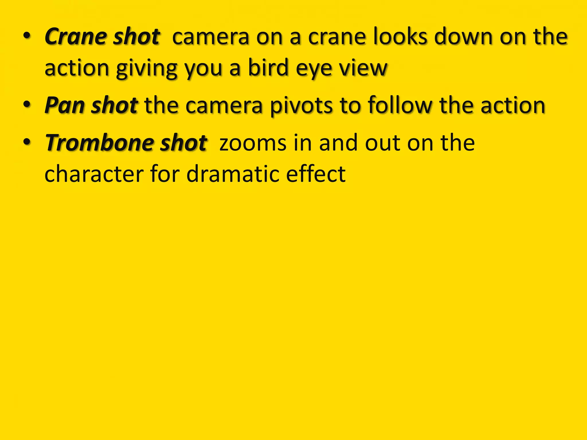 Camera movement | PPTX | Photography | Arts and Crafts