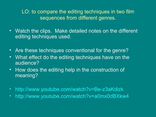 Camera movement and editing techniques | PPT | Video Production ...