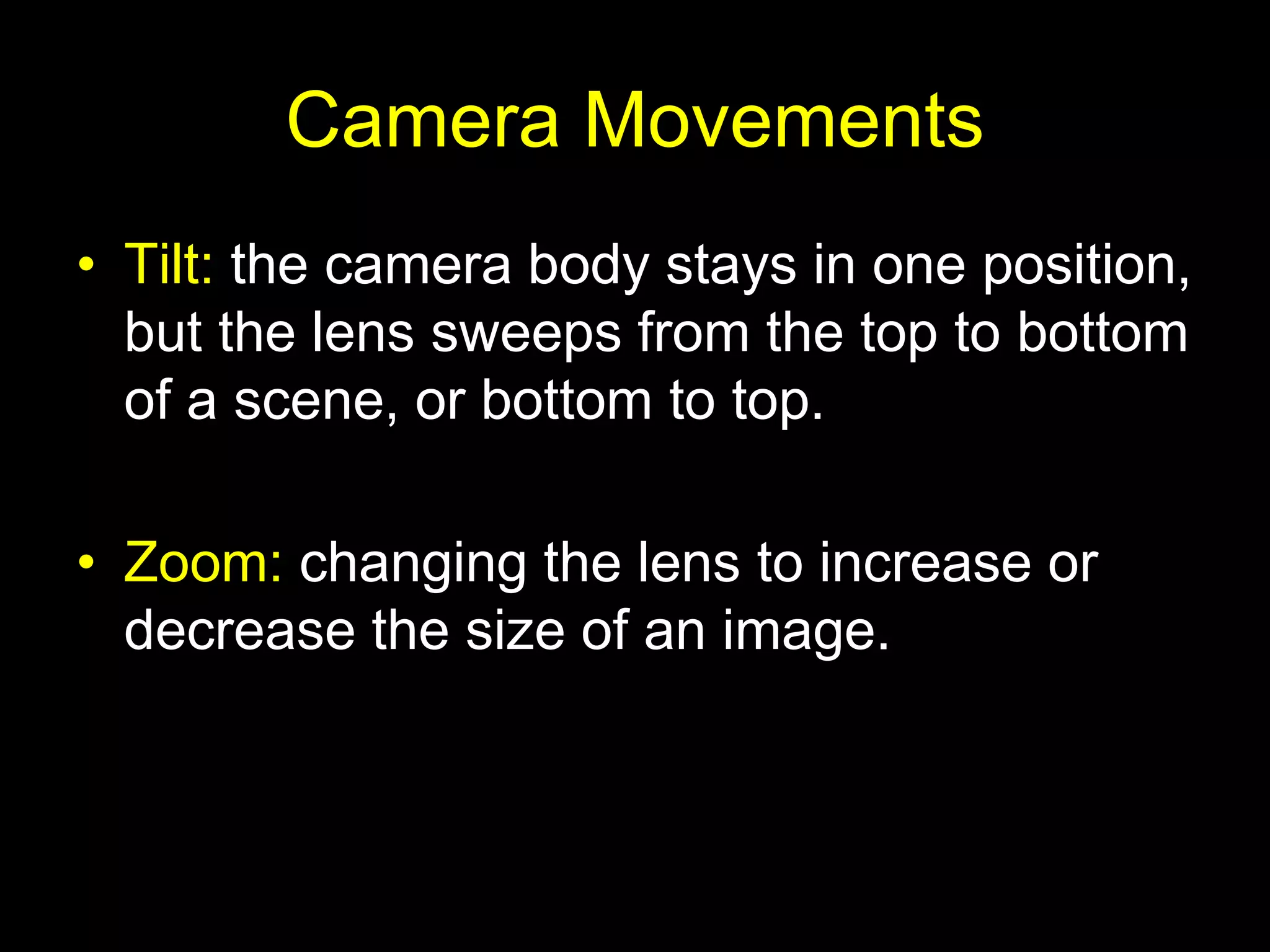 GCSE Film Studies - Camera movements | PPTX