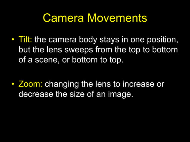GCSE Film Studies - Camera movements | PPTX