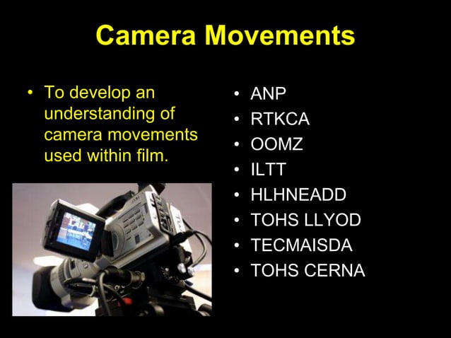 GCSE Film Studies - Camera movements | PPTX