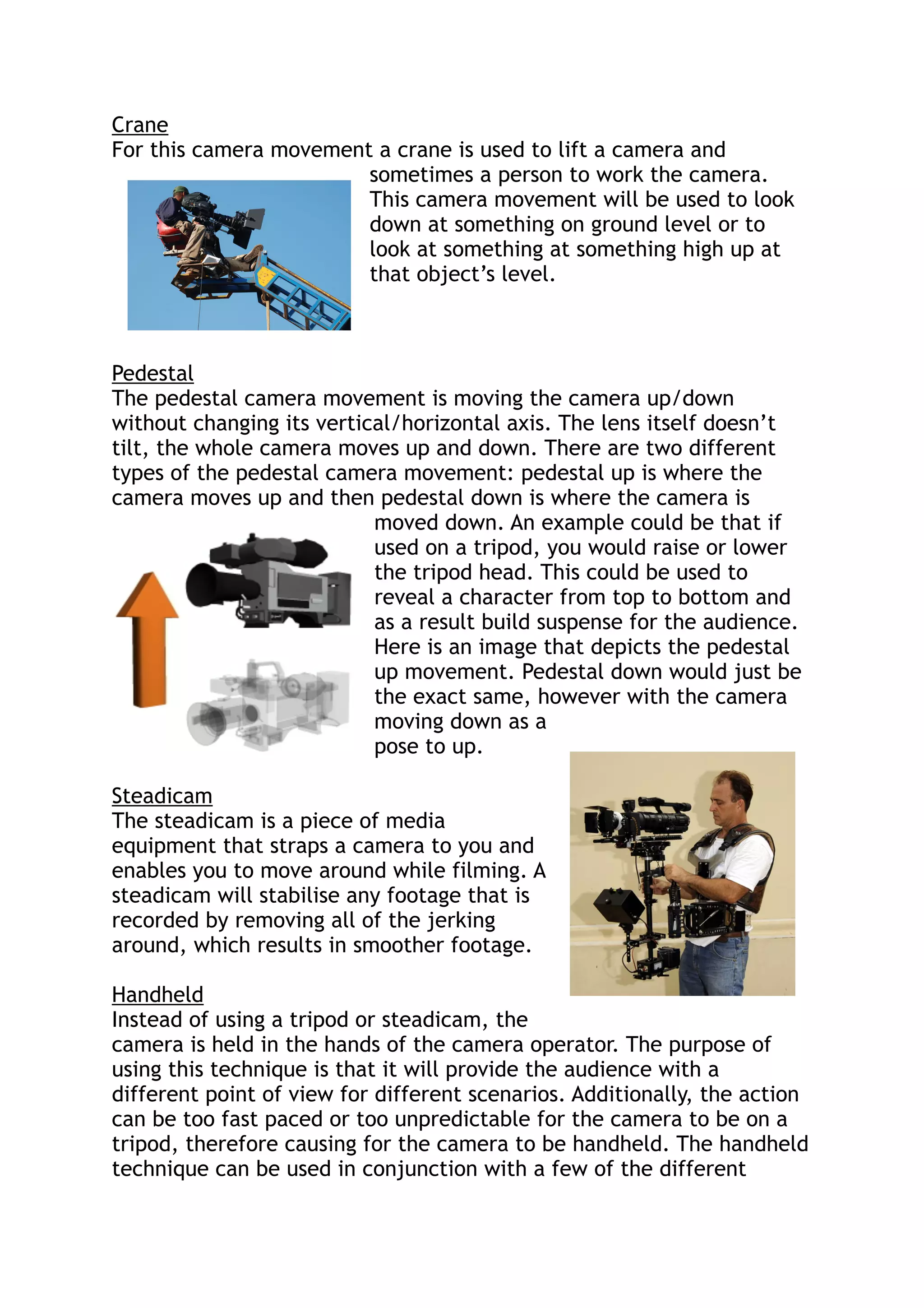 Camera Movements | PDF
