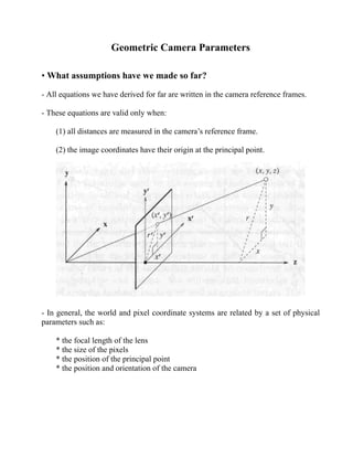 Camera parameters | PDF | 3-D Graphics | Computer Software and Applications