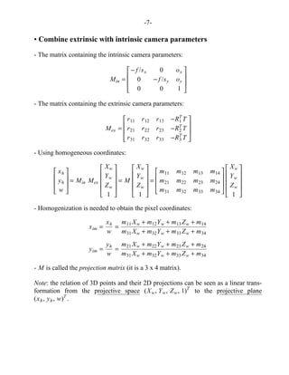 Camera parameters | PDF | 3-D Graphics | Computer Software and Applications