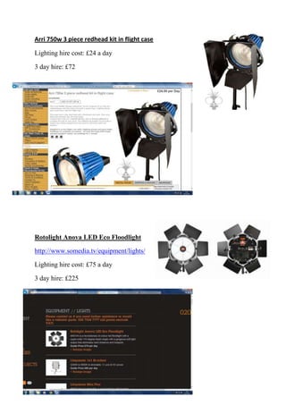 Prices of Equipment | PDF