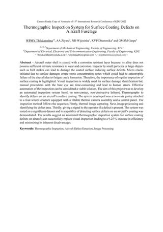 Thermographic Inspection System for Surface Coating Defects on Aircraft ...