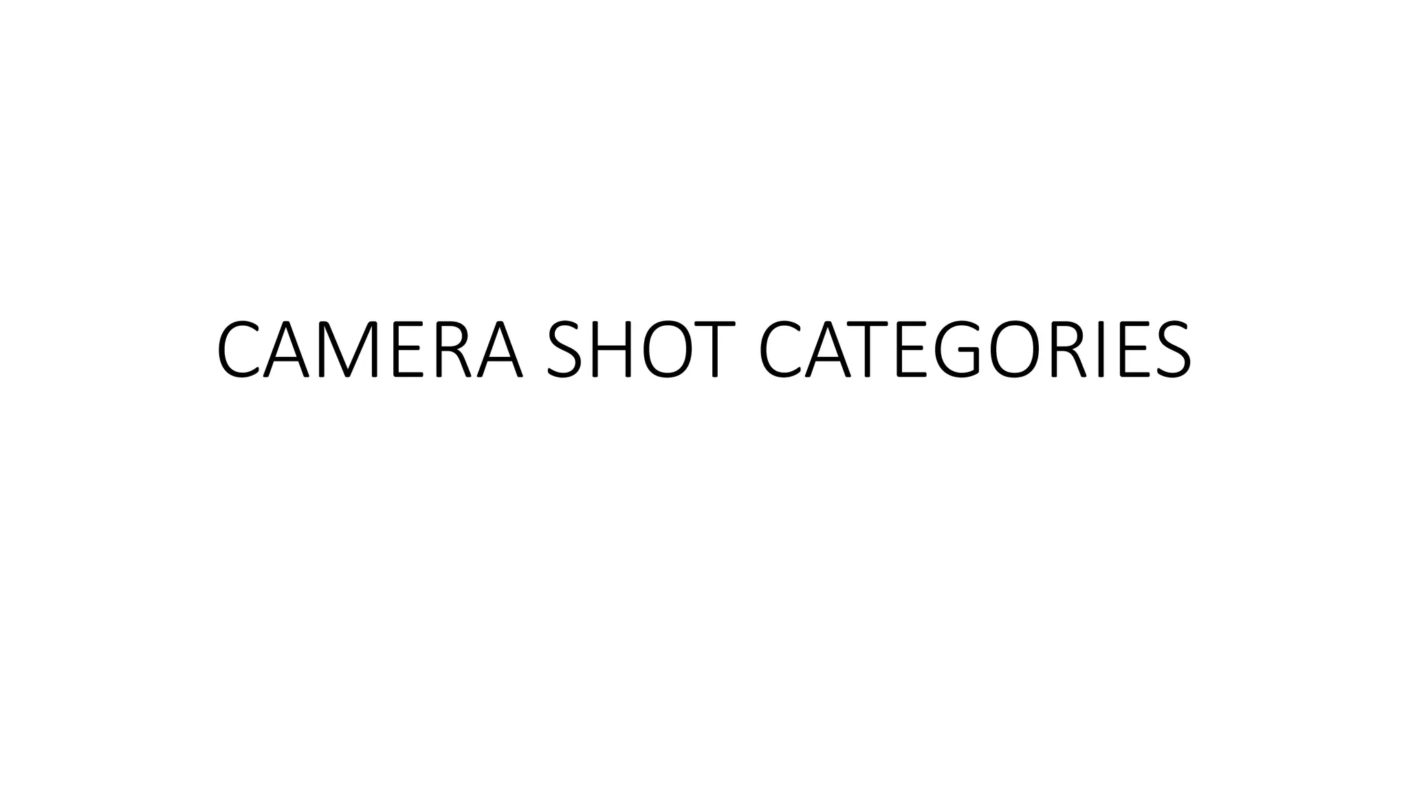 Camera shot categories | PPTX