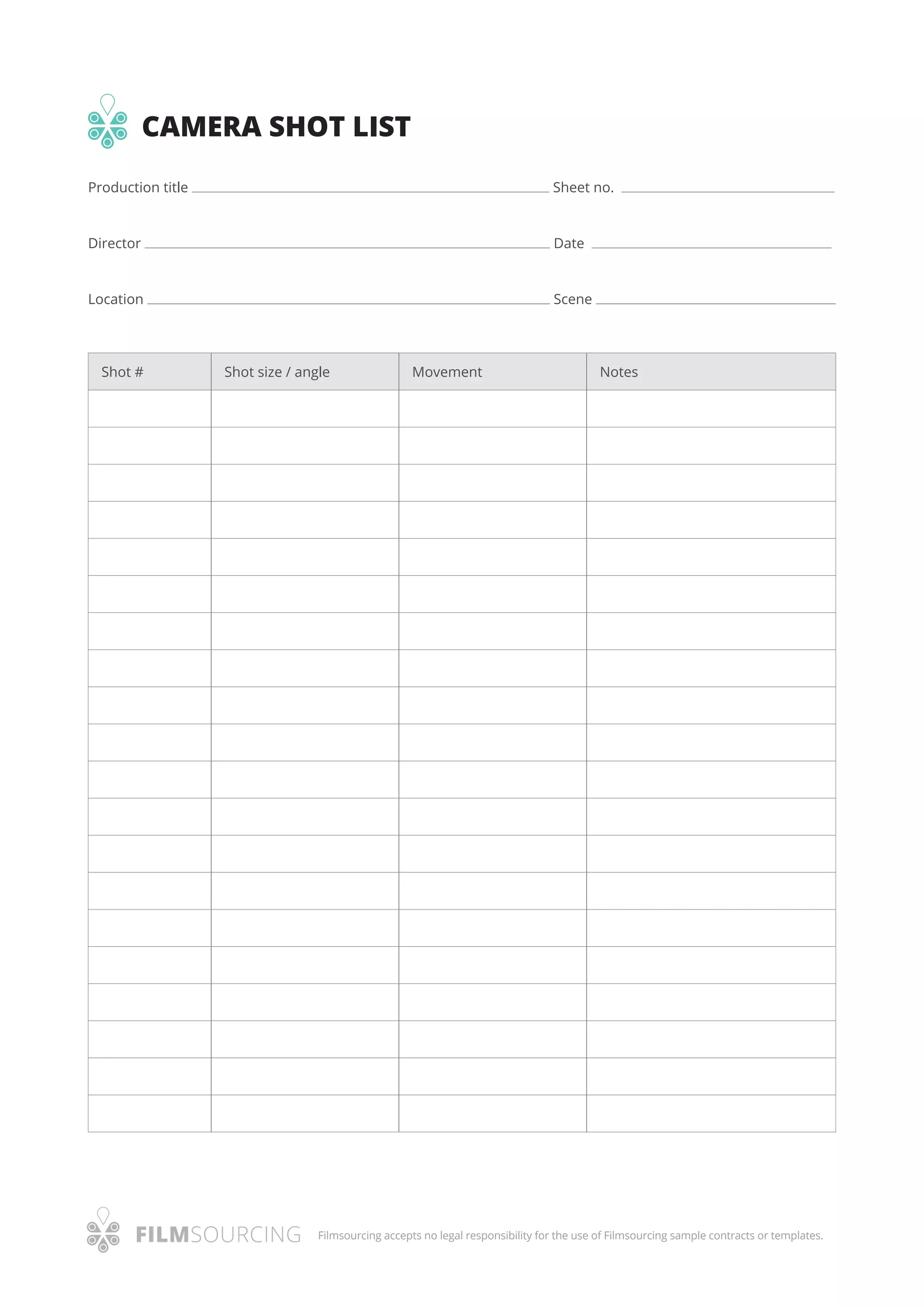 Camera shot list scene 2 | PDF