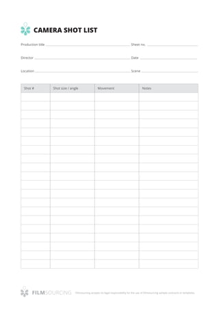 Camera shot list scene 2 | PDF
