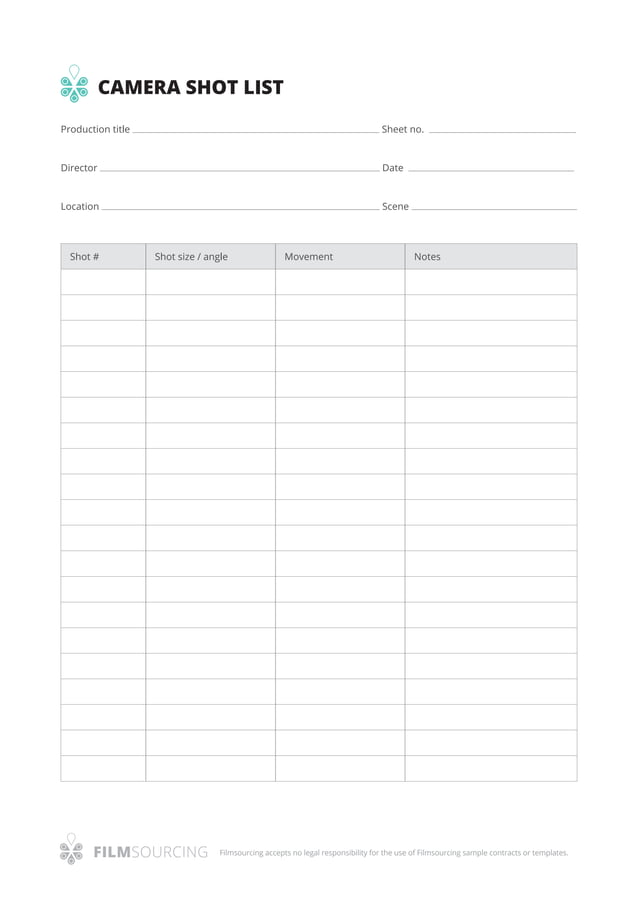 Camera shot list scene 2 | PDF
