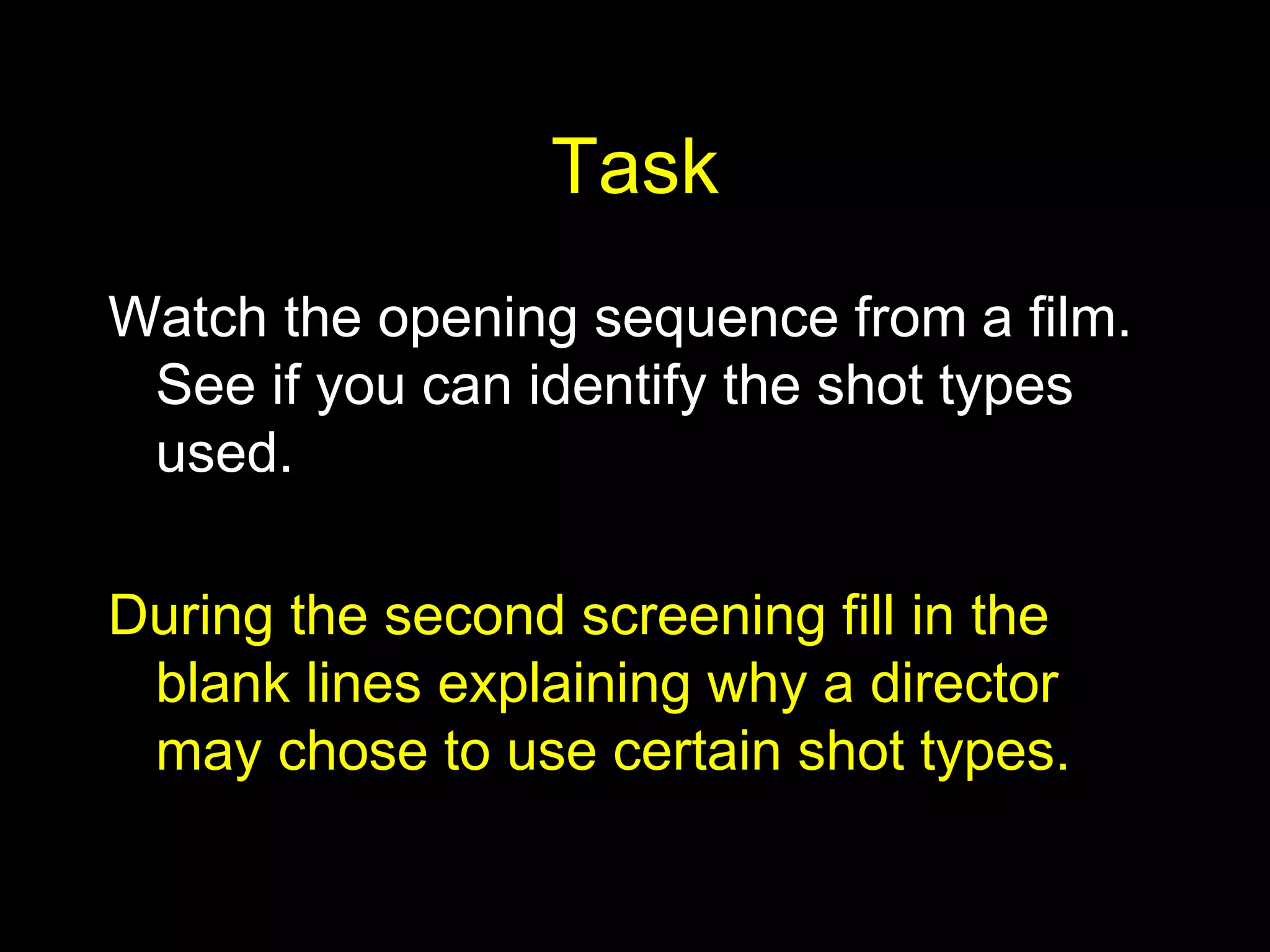 GCSE Film - Basic camera shots | PPTX | Photography | Arts and Crafts