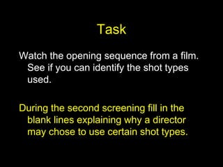 GCSE Film - Basic camera shots | PPTX